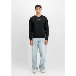 Sweater Alpha Industries "Foam ML Sweatshirt", Herren, Gr. L, schwarz, Obermaterial: 80% Baumwolle, 20% Polyester, regular fit, Sweatshirts Sweater