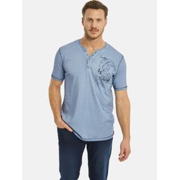 T-Shirt Jan Vanderstorm "T-Shirt GODBERT", Damen, Gr. L, blau (hellblau), Obermaterial: 100% Baumwolle CO., Shirts T-Shirt