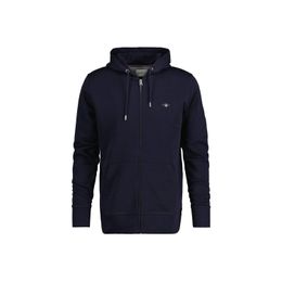Sweatshirt Gant "Sweatjacke REGULAR SHIELD FULL ZIP HOODIE", Herren, Gr. M, blau, Obermaterial: 87% Baumwolle CO. 13% Polyester PES., Sweatshirts Sweatshirt