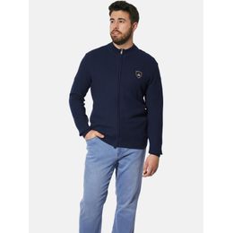 Strickjacke CHARLES COLBY "Strickjacke DUKE THALARIC", Herren, Gr. XXL, blau (dunkelblau), Obermaterial: 100% Baumwolle CO., unifarben, normal, Strickjacken Strickjacke, mit elastischem Saumbund