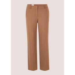 Madeleine Mode Stoffhose MADELEINE "B&uuml;gelfaltenhose Jerseyhose mit B&uuml;gelfalten", Damen, Gr. 18, N + K Gr, braun (mandel), Obermaterial: 64% Polyester PES. 34% Viskose CV. 2% Elasthan EL., Hosen Stoffhose