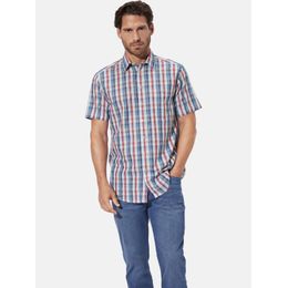 Kurzarmhemd Babista "Kurzarmhemd NAVOR", Herren, Gr. S, weit, blau (blau kariert), Obermaterial: 100% Baumwolle CO., regular fit, Hemden