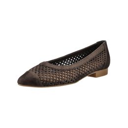 Ballerina Paul Green "Paul Green Ballerinas Leder", Damen, Gr. 38, moro, Leder, Schuhe Ballerina