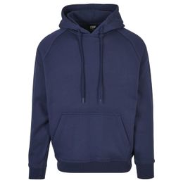 Rundhalspullover Urban Classics "Urban Classics Herren Blank Hoody", Herren, Gr. L, dunkelblau, 65% Baumwolle, 35% Polyester, unifarben, loose fit, ohne Ausschnitt, Pullover Rundhalspullover