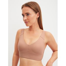 Bustier Calida "Natural Skin", Damen, Gr. M (44/46), N-Gr, timeless taupe, Interlock, Obermaterial: 83% Modal (TENCEL&trade;), 17% Elasthan, BHs Bustier, aus weicher Interlock-Qualit&auml;t, atmungsaktiv, ohne B&uuml;gel