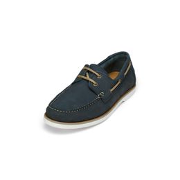 Marc O'Polo Bootsschuh MARC O'POLO "aus weichem Rindleder", Herren, Gr. 43, navy, Obermaterial: 100% Leder, unifarben, Schuhe Bootsschuh