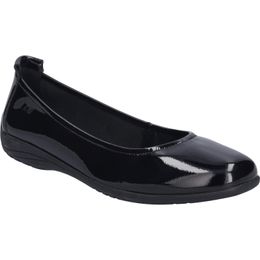 Ballerina Josef Seibel "Fenja 01, black-black", Damen, Gr. 38, schwarz (schwarz, schwarz), Obermaterial: 100% Rindsleder Leather cow., Schuhe Ballerina