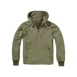 Anorak Brandit "Brandit Herren Pull Over Windbreaker", Herren, Gr. M, olive, 100% Polyamid, unifarben, normal, ohne Ausschnitt, Jacken