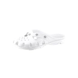 Badepantolette, Damen, Gr. 39, wei&szlig;, Gummi, Basic, Schuhe Badeschuh Clog