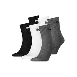 Kurzsocken Puma "Socken 6er Pack", Herren, Gr. 39-42, bunt (schwarz, wei&szlig;, grau), Obermaterial: 78% Baumwolle CO. 18% Polyester PES. 2% Polyamid PA. 2% Elasthan EL., Socken