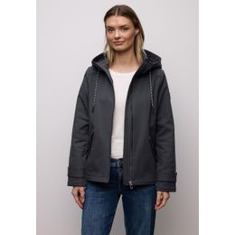Parka Street One, Damen, Gr. 42, skyfall blau, Stoff, Obermaterial: 100% Polyester; Futter: 100% Polyester, unifarben, normal normal, ohne Ausschnitt, B&uuml;ndchen, Jacken Parka, mit Kapuze