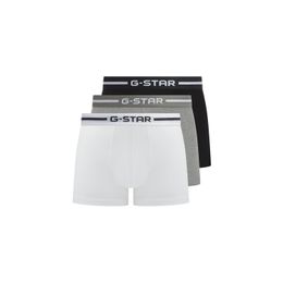 G-Star Raw Boxershorts G-STAR "Boxershort ACRE Trunk 3-pack 3er Pack", Herren, Gr. M, bunt (wei&szlig;, grau, schwarz), Obermaterial: 95% Baumwolle CO. 5% Elasthan EL., Unterhosen