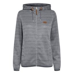 Fleecejacke oxmo "Fleecejacke OXPepples", Damen, Gr. S, blau (total eclipse), Obermaterial: 100% Polyester PES., regular fit h&uuml;ftlang, Jacken Fleecejacke