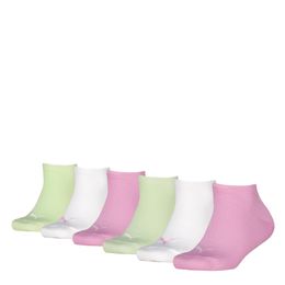 Sneakersocken Puma "Puma KIDS PLAIN SNEAKER 6P ECOM", M&auml;dchen, Gr. 27-30, pink, wei&szlig;, apple spritz, Baumwollmischung, normal, Socken Sneakersocken, mit verst&auml;rktem Zehenbereich