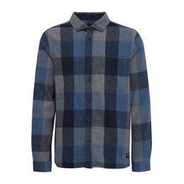 Fleecejacke INDICODE "Fleecehemd IDValmer", Herren, Gr. S, blau (china blau), Obermaterial: 100% Baumwolle CO., Jacken Fleecejacke