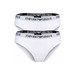 Slip Emporio Armani "Slip ESSENTIAL COTTON 2er Pack", Damen, Gr. S, wei&szlig;, Obermaterial: 95% Baumwolle CO. 5% Elasthan EL., Unterhosen Slip