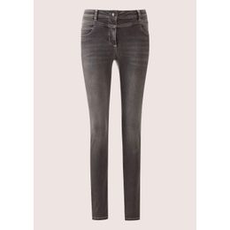 Madeleine Mode Regular-fit-Jeans MADELEINE "Jeans Schlanke Five-Pocket-Jeans", Damen, Gr. 20, N + K Gr, grau (grau, denim), Obermaterial: 97% Baumwolle CO. 3% Elasthan EL., Jeans