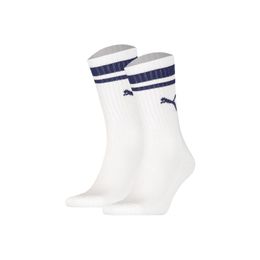 Kurzsocken Puma "Socken 2er Pack", Herren, Gr. 43-46, wei&szlig; (wei&szlig;, blau), Obermaterial: 62% Baumwolle CO. 31% Polyester PES. 5% Polyamid PA. 2% Elasthan EL., Socken