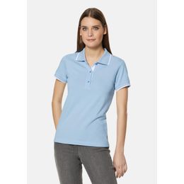 Madeleine Mode Kurzarmshirt MADELEINE "Poloshirt Klassisches Poloshirt", Damen, Gr. 34, blau (himmelblau), Obermaterial: 97% Baumwolle CO. 3% Elasthan EL., Modern, normal, Shirts
