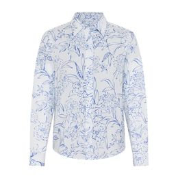 Langarmbluse Gant "FLORAL PRINT CTN VOILE", Damen, Gr. 40, wei&szlig;, Web, Obermaterial: 100% Baumwolle, gemustert, regular fit, Manschette, Blusen