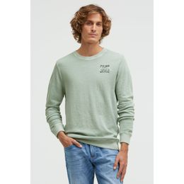 Sweater CAMP DAVID, Herren, Gr. L, faded mint, Jersey, Material: 92% Baumwolle, 8% Polyamid, bestickt, relaxed fit normal, Rundhals, eingesetzt Rippb&uuml;ndchen, Sweatshirts Sweater, mit Baumwolle