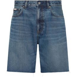 Shorts Calvin Klein Jeans "90S SHORT GREENWOOD", Herren, Gr. 31, N-Gr, gr&uuml;nwood, Denim/Jeans, Obermaterial: 100% Baumwolle, unifarben, regular fit kurz, Hosen Shorts, Regular fit mit abgeschnittenem Beinsaum