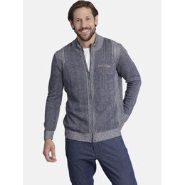Strickjacke Jan Vanderstorm "Strickjacke INGRABAN", Herren, Gr. XXL, blau (blau melange), Obermaterial: 50% Baumwolle CO. 50% Polyacryl PAN., unifarben, normal, Strickjacken Strickjacke