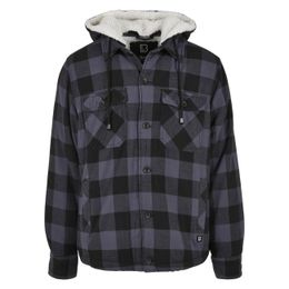 Anorak Brandit "Brandit Herren Lumberjacket Hooded", Herren, Gr. S, schwarz, grau, 100% Baumwolle, kariert, normal, ohne Ausschnitt, Jacken