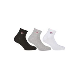 Sneakersocken Fila "Socken 3er Pack", Damen, Gr. 39-42, bunt (schwarz, wei&szlig;, grau), Obermaterial: 75% Baumwolle CO. 23% Polyester PES. 2% Elasthan EL., Socken Sneakersocken