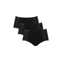 Slip Sloggi "Slip 3er Pack", Damen, Gr. 52, schwarz, Obermaterial: 88% Polyamid PA. 12% Elasthan EL., Unterhosen Slip
