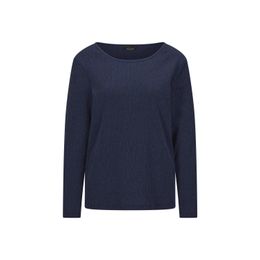 Langarmshirt GOLDNER "Langarm Melange Jersey-Oberteil", Damen, Gr. 38, blau (marine), Obermaterial: 76% Polyester PES. 20% Viskose CV. 4% Elasthan EL., Shirts Langarmshirt