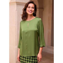 Schlupfbluse Alba Moda "Bluse Bluse", Damen, Gr. 44, gr&uuml;n, Obermaterial: 100% Viskose CV., Modern, figurumspielend, Blusen Schlupfbluse