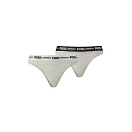 String Puma "String 2er Pack", Damen, Gr. M, grau, Obermaterial: 57% Baumwolle CO. 38% Modal CMD. 5% Elasthan EL., Unterhosen String
