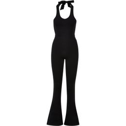 Jumpsuit Urban Classics "Urban Classics Damen", Damen, Gr. L, US-Gr&ouml;&szlig;en, schwarz, 95% Baumwolle, 5% Elasthan, unifarben, Overalls Jumpsuit