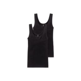 Unterhemd Schiesser "Unterhemd Cotton Essentials 2er Pack", Damen, Gr. XXL, N-Gr, schwarz, Obermaterial: 100% Baumwolle CO., Unterhemden Unterhemd