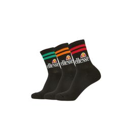 Kurzsocken Ellesse "Socken PULLO SOCKS 3er Pack", Herren, Gr. 43-46, schwarz (schwarz, bunt), Obermaterial: 68% Baumwolle CO. 16% Polyester PES. 14% Polyamid PA. 2% Elasthan EL., Socken