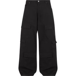 Cargohose Karl Kani "Karl Kani KK OG Multipocket Twill Cargopants", Damen, Gr. XXL, US-Gr&ouml;&szlig;en, schwarz, 100% Baumwolle, unifarben, normal, Hosen Cargohose
