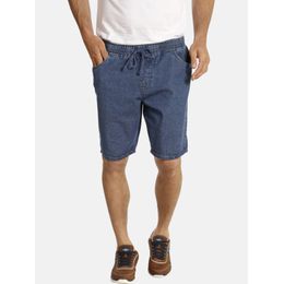 Bermudas Jan Vanderstorm "Schlupfshort FILEMON", Herren, Gr. 54, blau, Obermaterial: 100% Baumwolle CO., comfort fit knielang, Hosen Bermudas