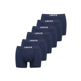 Levi's Boxershorts LEVI'S "Boxershort SOLID BASIC BOXER BRIEF ORG CO 6P ECOM 6er Pack", Herren, Gr. M, blau (navy), Obermaterial: 95% Baumwolle CO. 5% Elasthan EL., Unterhosen