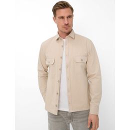 Langarmhemd Brax "Style KAY", Herren, Gr. L, Normalgr&ouml;&szlig;en, beige, Web, 100% Baumwolle, Hemden