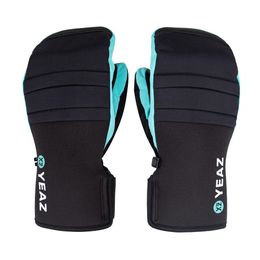 Skihandschuhe YEAZ "Fausthandschuhe POW" Gr. 10, blau, Handschuhe, Damen, 10, Obermaterial: 65% Nylon NY. 35% Polyester PES.