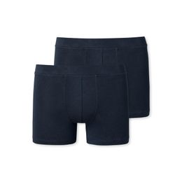 Boxershorts Schiesser "Boxershort 2er Pack", Jungen, Gr. 176, blau (dunkelblau), Obermaterial: 95% Baumwolle CO. 5% Elasthan EL., Unterhosen