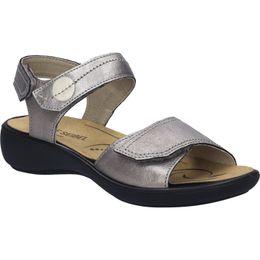 Sandale Josef Seibel "Ibiza 79, platin-kombi", Damen, Gr. 37, grau (platin, kombi), Obermaterial: 100% Rindsleder Leather cow., Schuhe Sandale