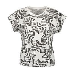 T-Shirt Blue Seven "Blue Seven T-Shirt", Damen, Gr. 38, schwarz-wei&szlig; (9990, schwarz), 65% Baumwolle, 35% Polyester, normal, Rundhals, Shirts T-Shirt