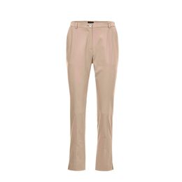 Stoffhose GOLDNER "Sportive Hose Anna aus trageangenehmen Satin", Damen, Gr. 44, N-Gr, beige, Obermaterial: 64% Baumwolle CO. 33% Polyester PES. 3% Elasthan EL., Hosen Stoffhose