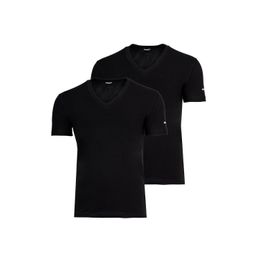 T-Shirt Dsquared2 "T-Shirt TWIN PACK V-NECK T-SHIRT 2er Pack", Herren, Gr. S, schwarz, Obermaterial: 94% Baumwolle CO. 6% Elasthan EL., Shirts T-Shirt