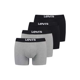 Levi's Boxershorts LEVI'S "Boxershort SOLID BASIC BOXER BRIEF ORG CO 4P ECOM 4er Pack", Herren, Gr. XL, schwarz (schwarz, grau), Obermaterial: 95% Baumwolle CO. 5% Elasthan EL., Unterhosen