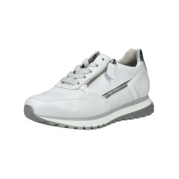 Sneaker Gabor COMFORT "Gabor Comfort Sneaker Glattleder", Damen, Gr. 37,5, wei&szlig;, silber, Glattleder, Schuhe Sneaker