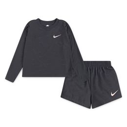 Langarmshirt & Hose Nike Sportswear, M&auml;dchen, Gr. 110 (5), schwarz, Obermaterial: 90% Polyester, 10% Elasthan, KOB Set-Artikel, f&uuml;r Kinder