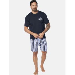 Schlafanzug Jan Vanderstorm "Kurzer Schlafanzug ASKIVAR", Herren, Gr. XXL, blau (dunkelblau), Obermaterial: 100% Baumwolle CO., Homewear-Sets Schlafanzug
